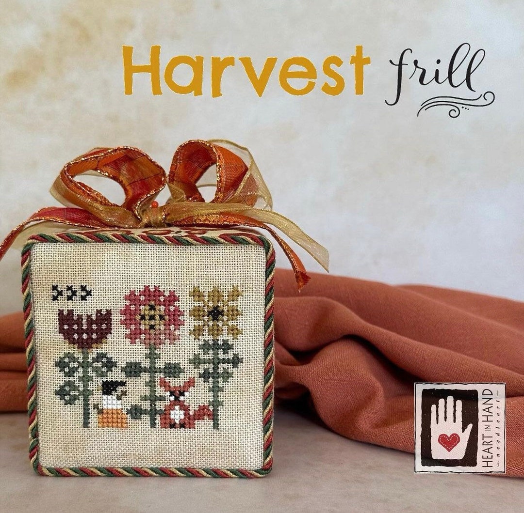 Heart in Hand HARVEST FRILL Cross Stitch Pattern - Autumn Cross Stitch ...