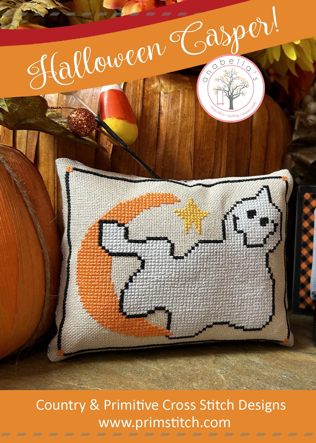 PDF Anabella's Needleart Halloween CASPER Cross Stitch Pattern ...