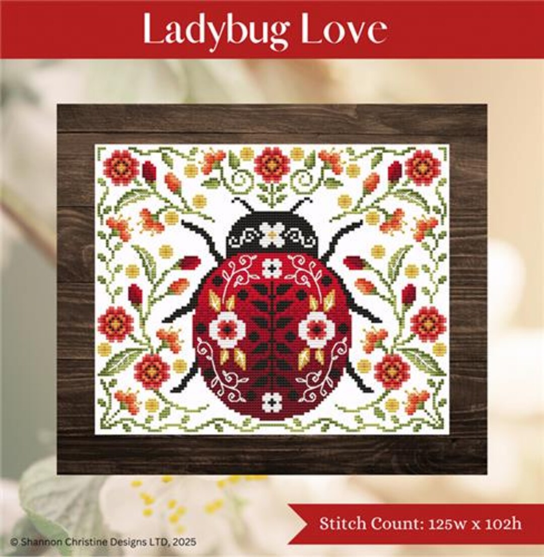Shannon Christine Ladybug Love Cross Stitch Pattern - Summer Cross ...