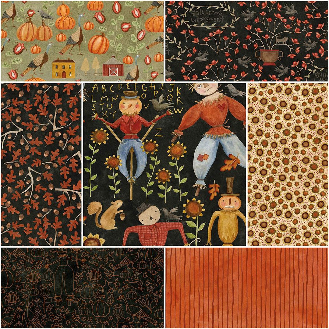 NEW Teresa Kogut Bittersweet Farm MIDNIGHT One-yard Fabric Bundle ...
