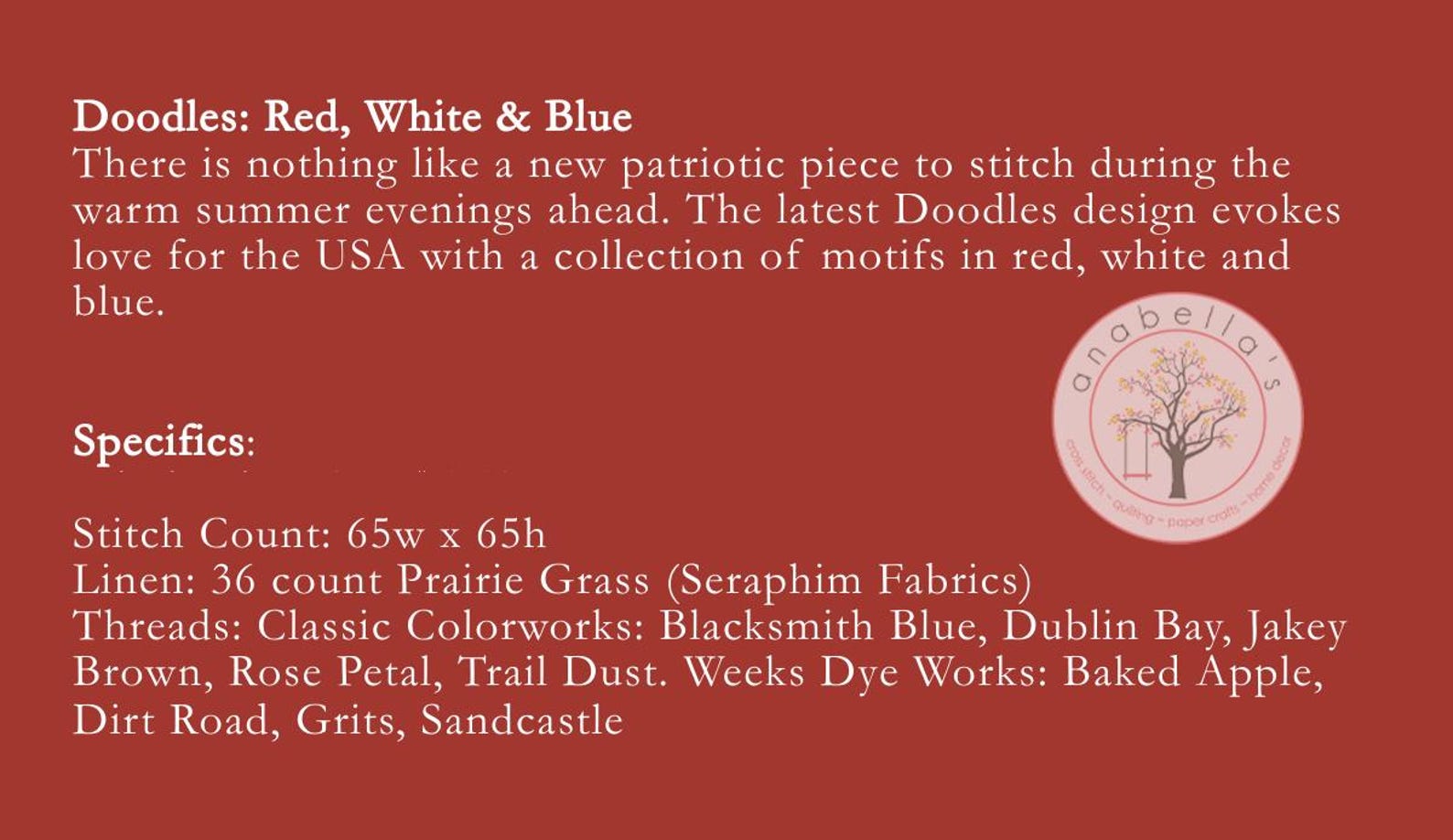 Heart in Hand Doodles Red, White & Blue Cross Stitch Pattern ~ Heart in ...