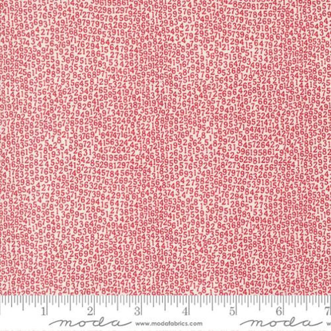 Moda Sweetwater Vintage Numbers Cream Red Fabric ~ Fabric by the Yard ...