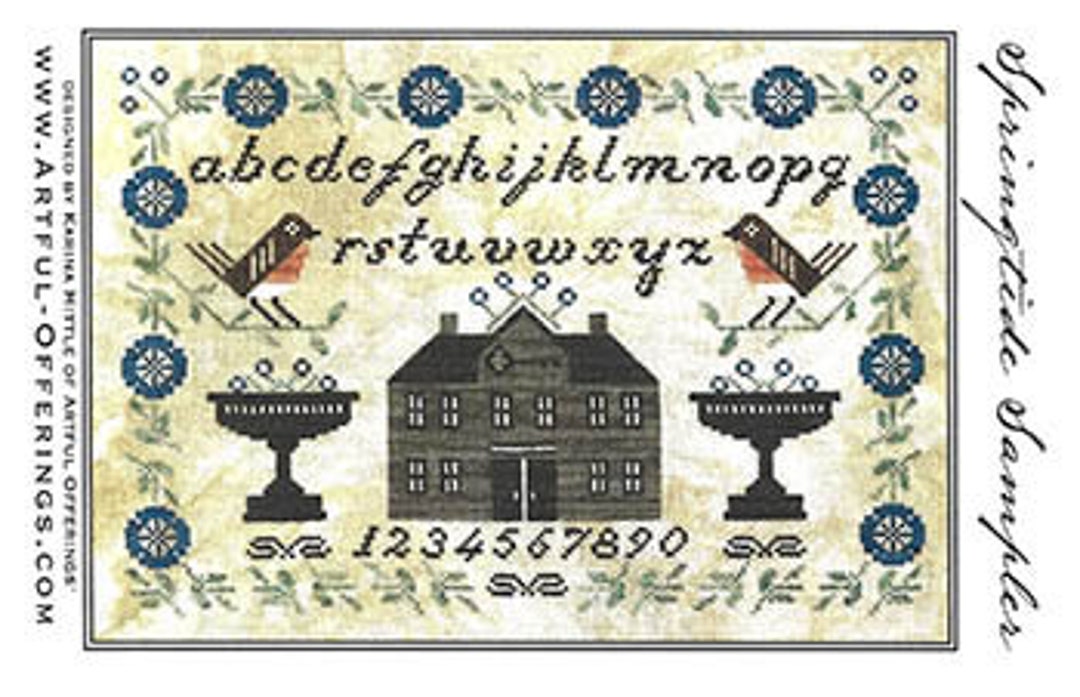 Artful Offerings Springtide Sampler Cross Stitch Pattern ~ Anabella's ...