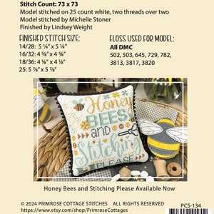 Primrose Cottage Stitches Honey Bee Quilt Cross Stitch Pattern ~ Bee ...