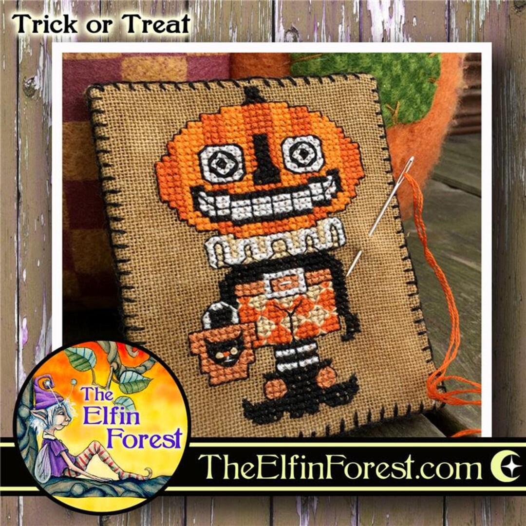 Cara Brown the Elfin Forest TRICK OR TREAT Cross Stitch Pattern - Cara ...