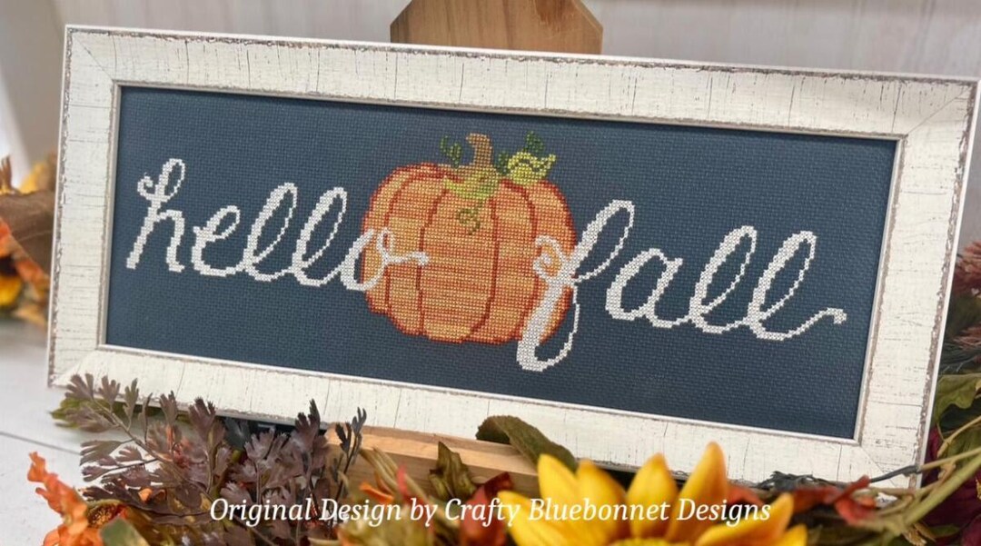 Cross Stitch ~ Hello Fall Cross Stitch Pattern ~ Crafty Bluebonnet ...