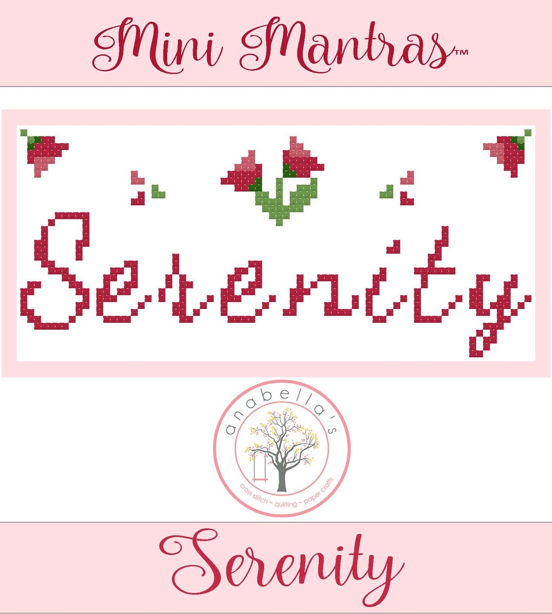 PDF Anabella’s Needleart Mini Mantras™ SERENITY Cross Stitch Pattern ...