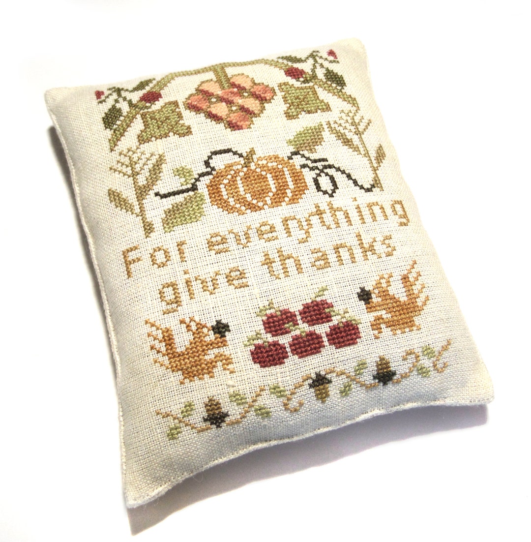Samplers Primitives THANKSGIVING PIN Cushion PDF Cross Stitch Pattern ...