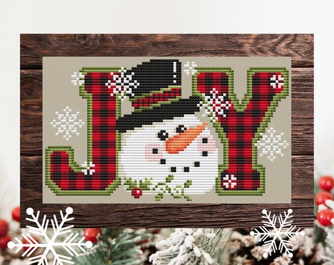 Shannon Christine Snowman Joy Cross Stitch Pattern ~ Christmas Cross ...