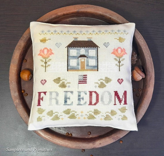 Samplers Primitives FREEDOM Pin CUSHION PDF Cross Stitch | Etsy