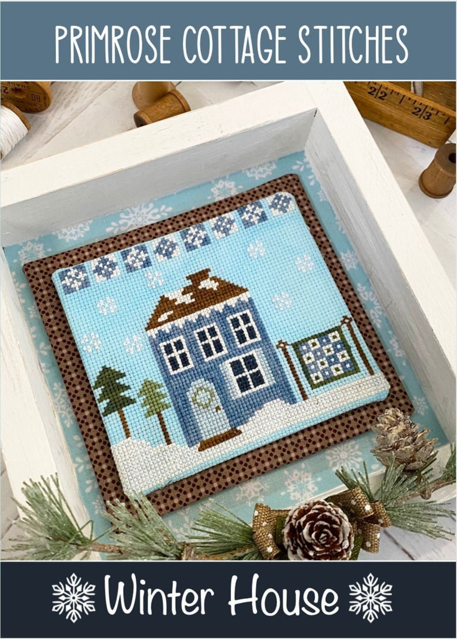 Primrose Cottage Stitches WINTER HOUSE Cross Stitch Pattern | Etsy