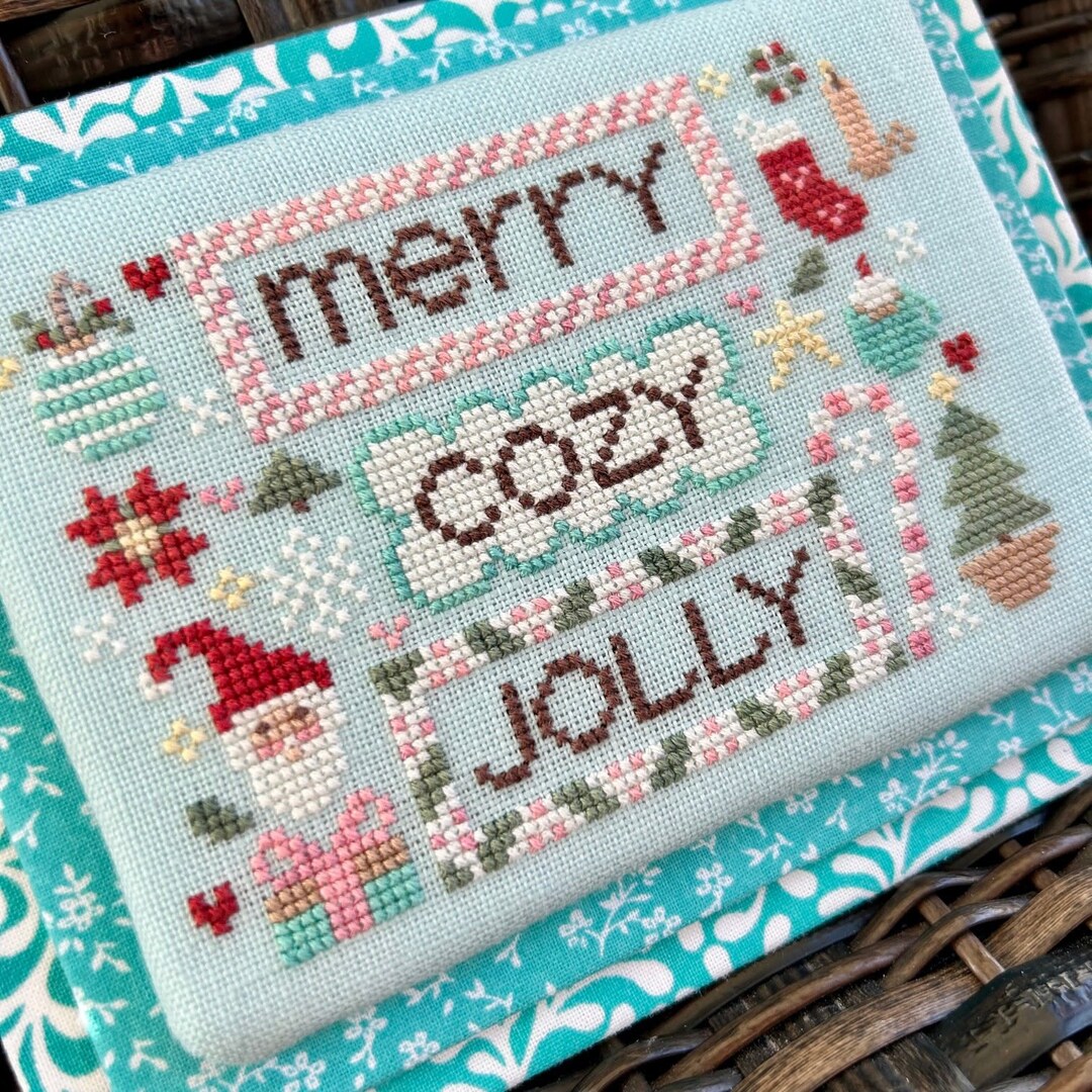 Sweet Wing Studio Merry Cozy Jolly Cross Stitch Chart ~ Christmas Cross ...
