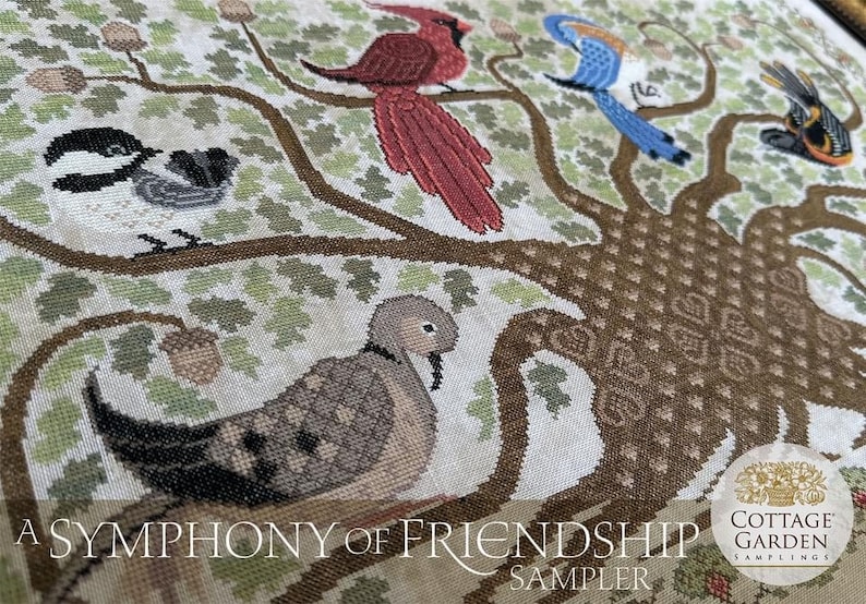 Cottage Garden Samplings A Symphony of Friendship Sampler ~ Cross ...
