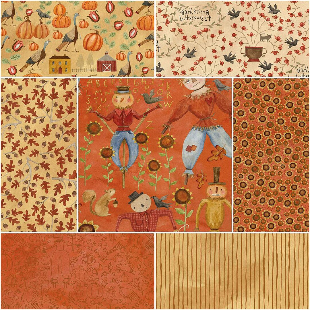 NEW Teresa Kogut Bittersweet Farm SQUASH One-yard Fabric Bundle Teresa ...