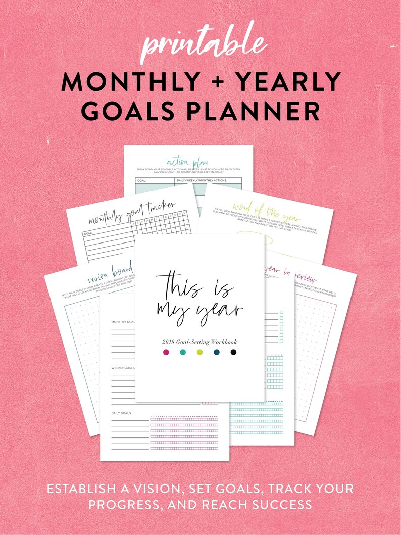 2019 Goal-setting Workbook | Printable Planner | Goal Action Plan ...