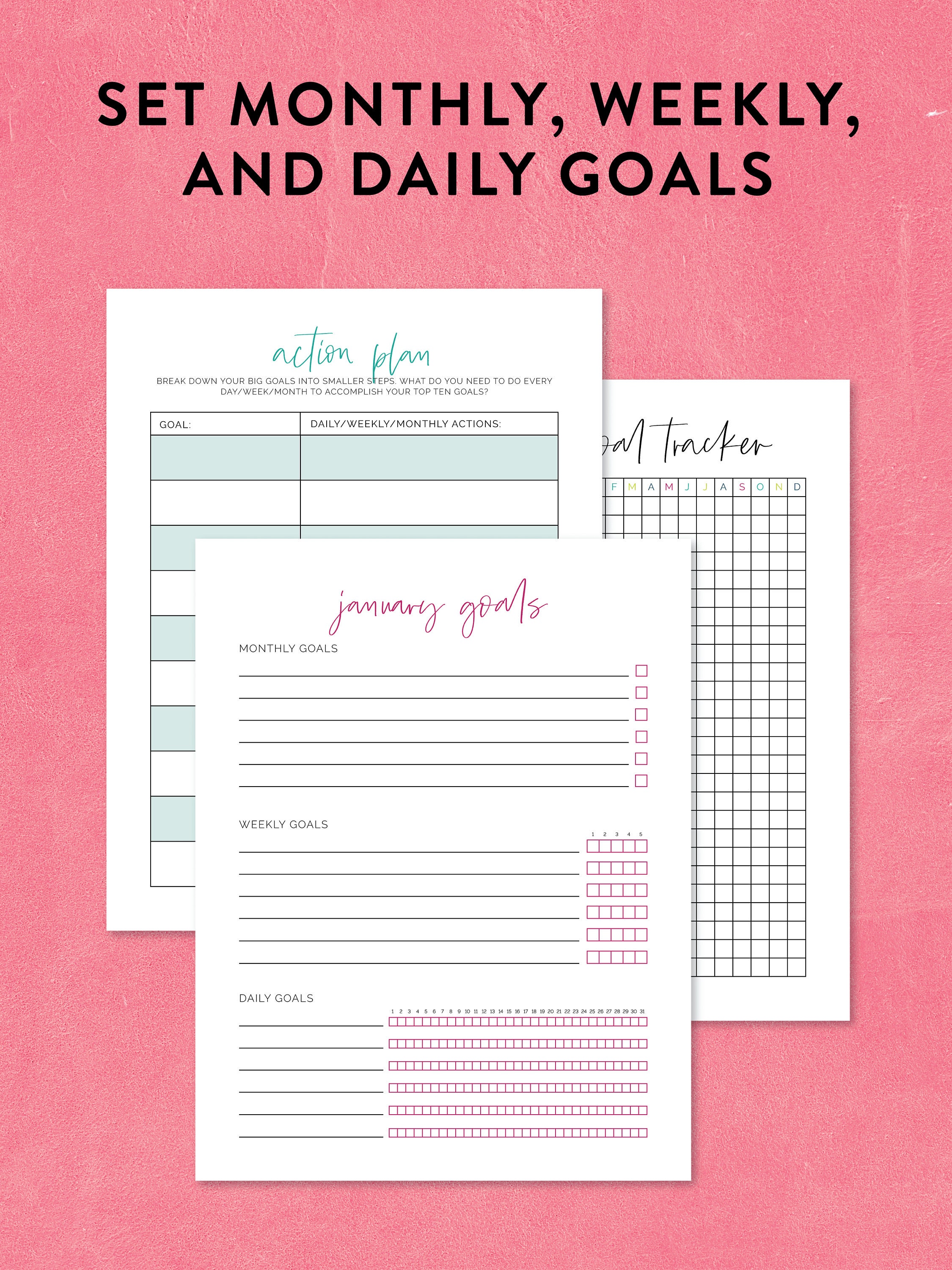 2019 Goal-setting Workbook | Printable Planner | Goal Action Plan ...