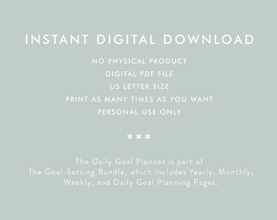 Weekly Goals Planner | Goal-setting Printable | Weekly Printable ...
