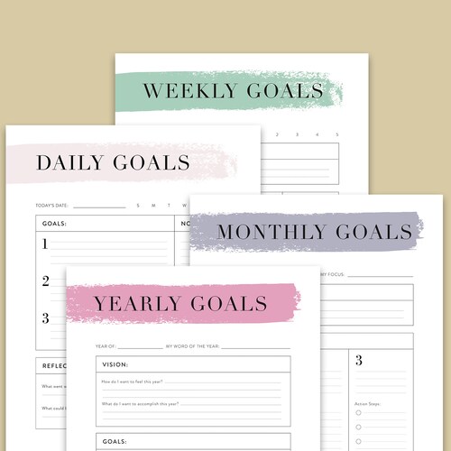 Monthly Goals Planner Printable Weekly Planner Goal - Etsy