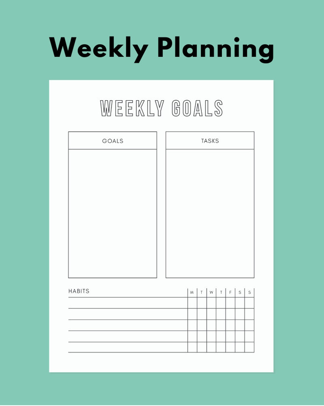 Simple Goal-setting Planner | Yearly + Monthly + Weekly + Daily Goal ...