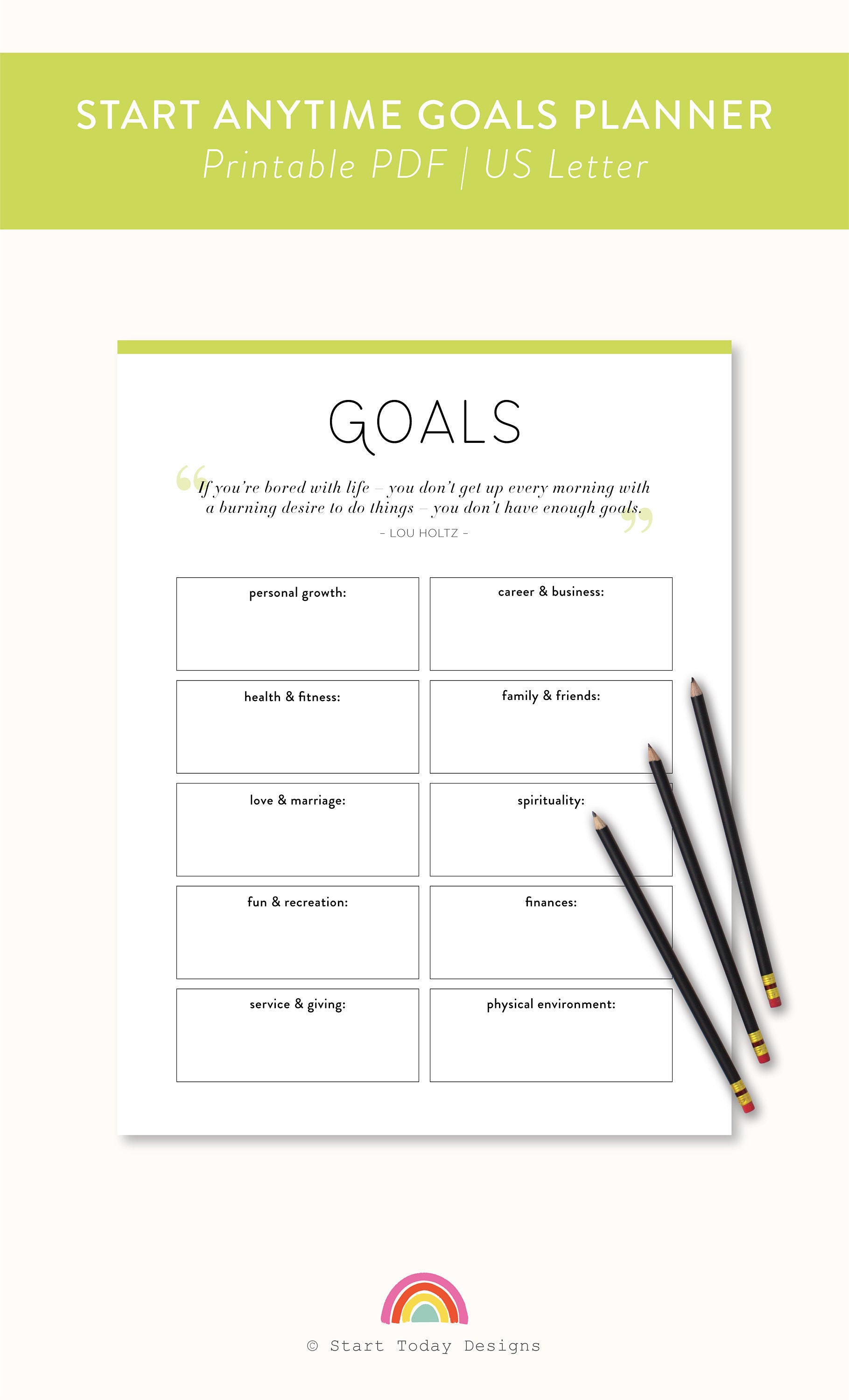Goal-setting Workbook & Planner | Printable Planner | Goal Action Plan ...