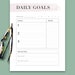 Daily Goals Planner | Goal-setting Printable | Daily Printable Planner ...