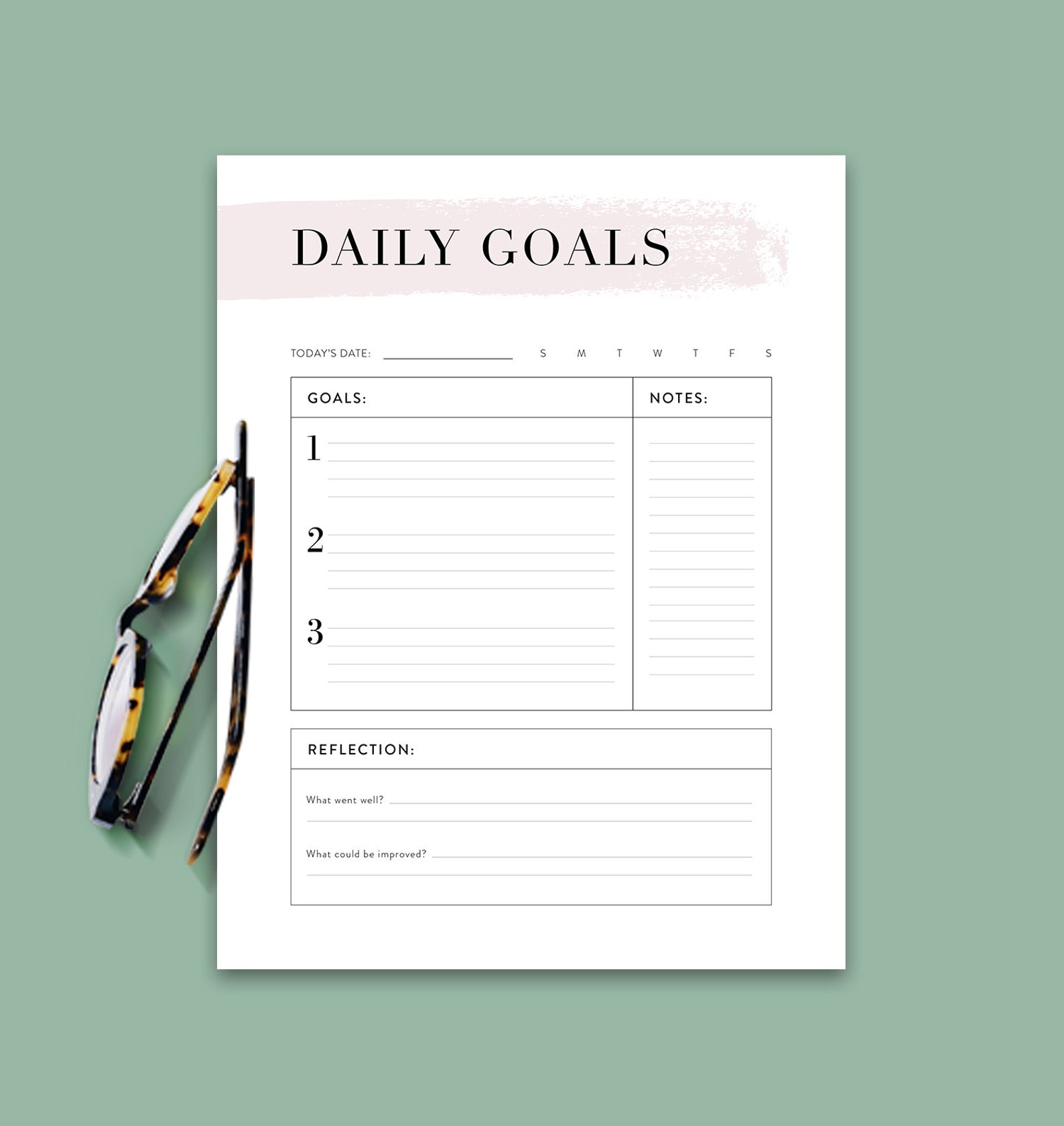 Daily Goals Planner Goal-setting Printable Daily Printable Planner Goal ...