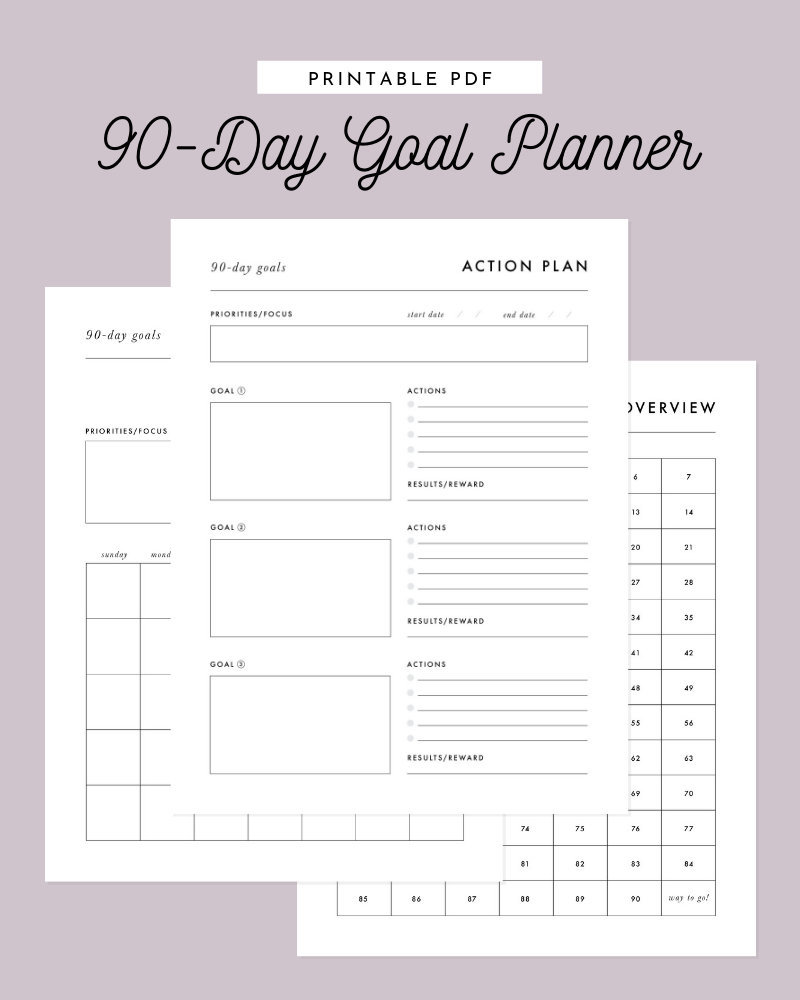 Buy 90-day Goal Planner Printable Planner Goal Action Plan Goal Journal ...