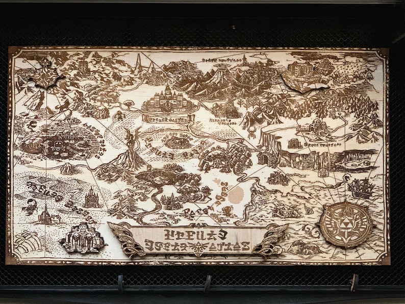 Zelda Map | Legend of Zelda | Hyrule | Wooden 3D Map - Etsy