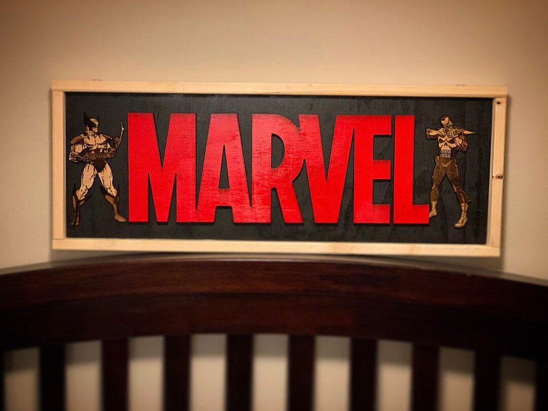 Marvel Wall Décor Wood 3D Laser Etched/engraved - Etsy