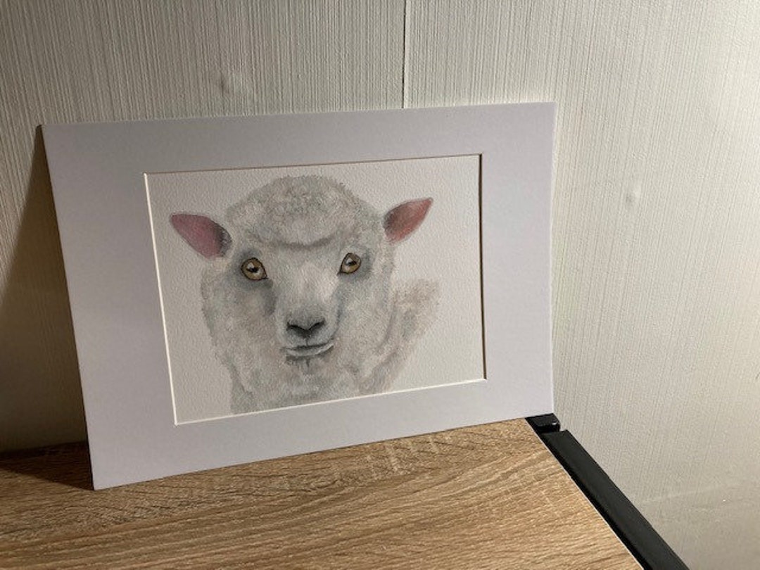Acrylic and Oil Animal Portrait // White Sheep Painting - Etsy