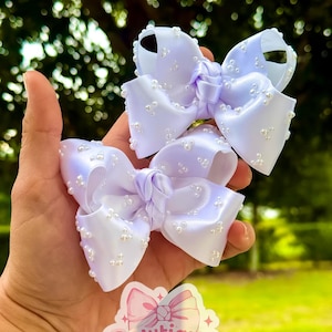 Minnie Mini Piggie Pearl Satin Set Boutique Bow - Etsy