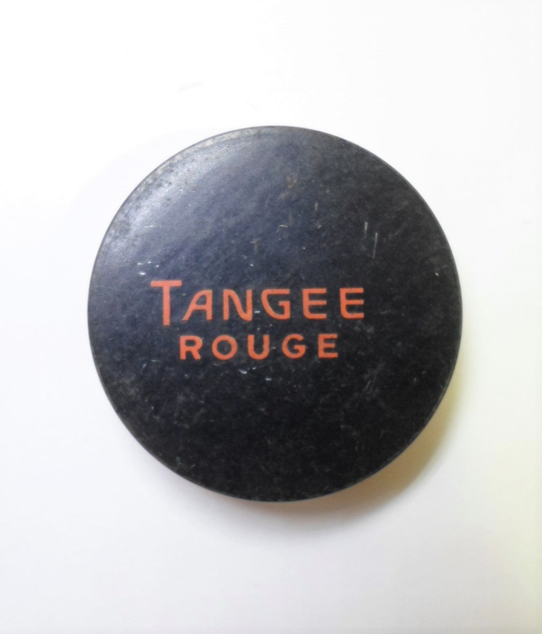 Vintage TANGEE Red ROUGE TIN With Small Puff by George Luft New York 1. ...