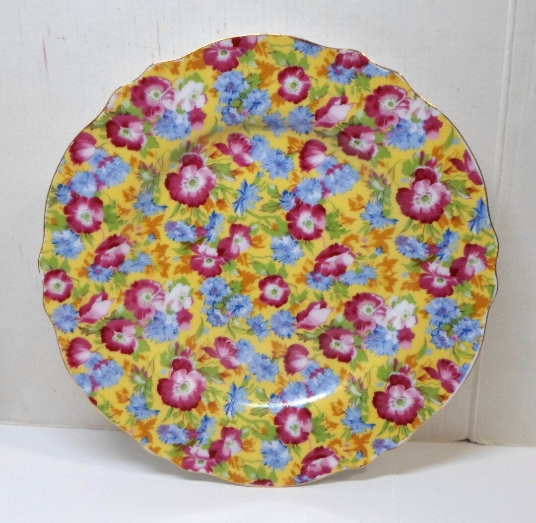 Vintage CHINTZ SALAD PLATE - Caroline Pattern Wall Hanger by Two's ...