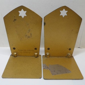 Vintage BAR MITZVAH BOOKENDS Jewish Brass & Steel by Dayagi Israel 5.25 ...