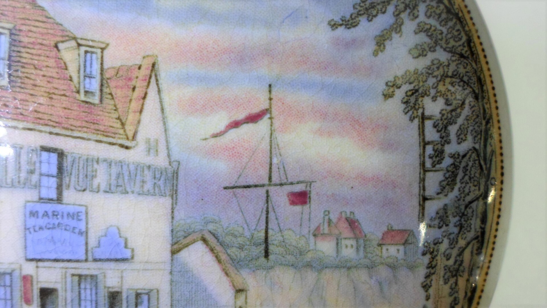 Antique Victorian PRATTWARE JAR W/ LID Bellevue Tavern Marine | Etsy