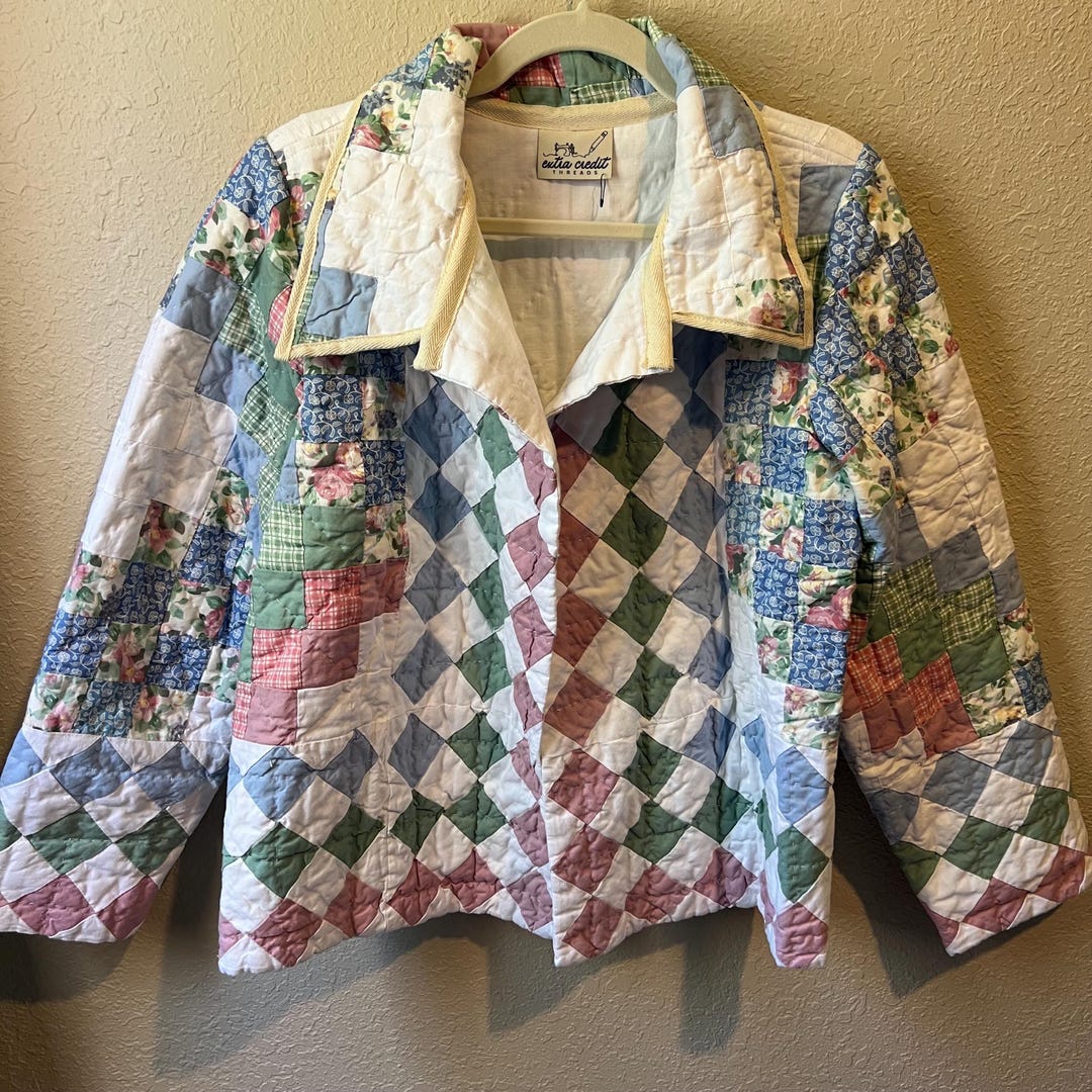 Upcycled Quilt Jacket - L - Etsy