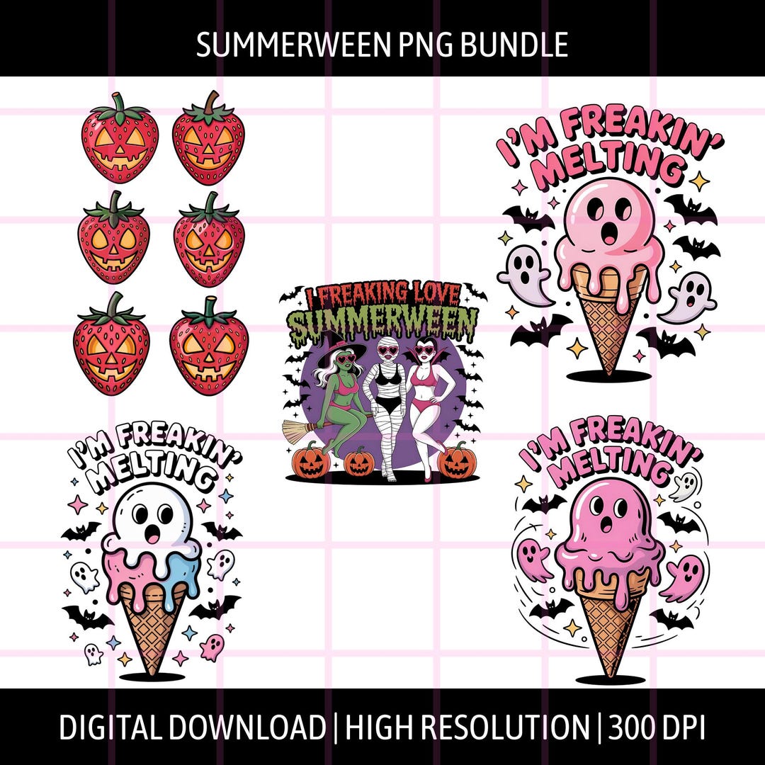 Summerween PNG Bundle | Halloween in Summer Clipart (digital Download ...