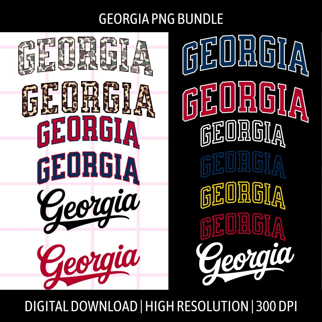 Georgia Typography PNG Bundle | State Pride Designs (digital Download ...