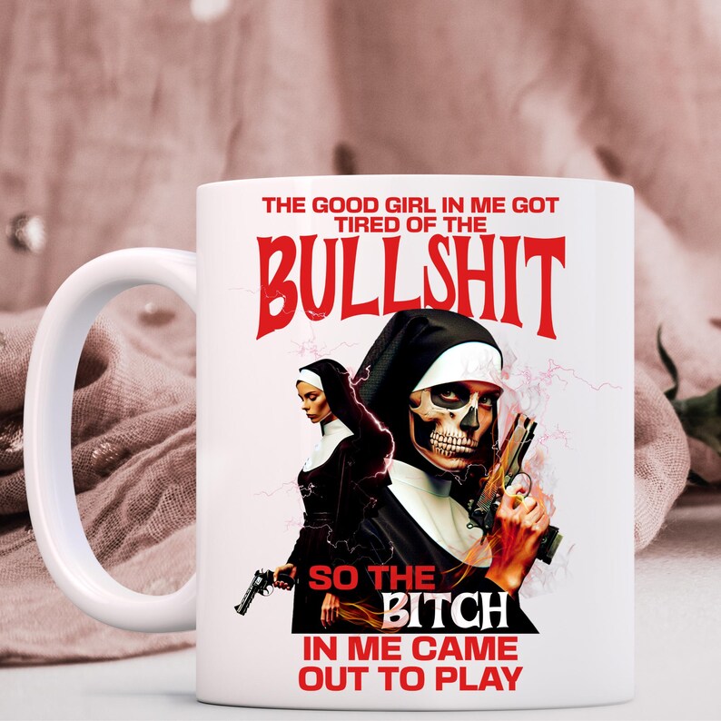 Dark Humor Quote PNG | Good Girl Bad Girl Design | Gothic Nun PNG ...