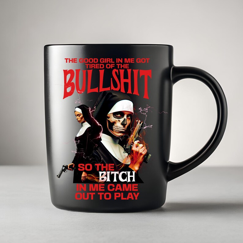 Dark Humor Quote PNG | Good Girl Bad Girl Design | Gothic Nun PNG ...