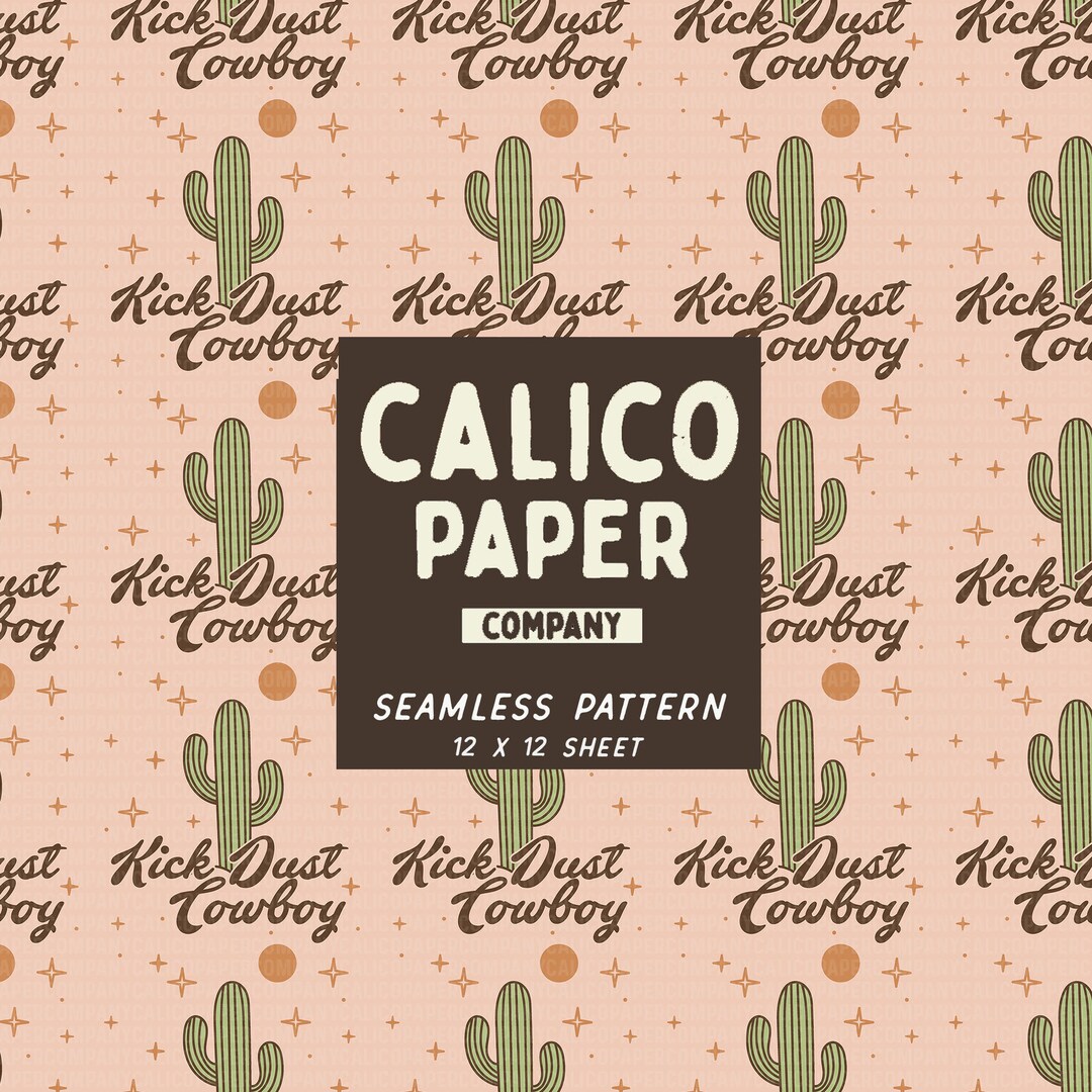 Kick Dust Cowboy Pink | Seamless Pattern, Seamless Digital Paper ...