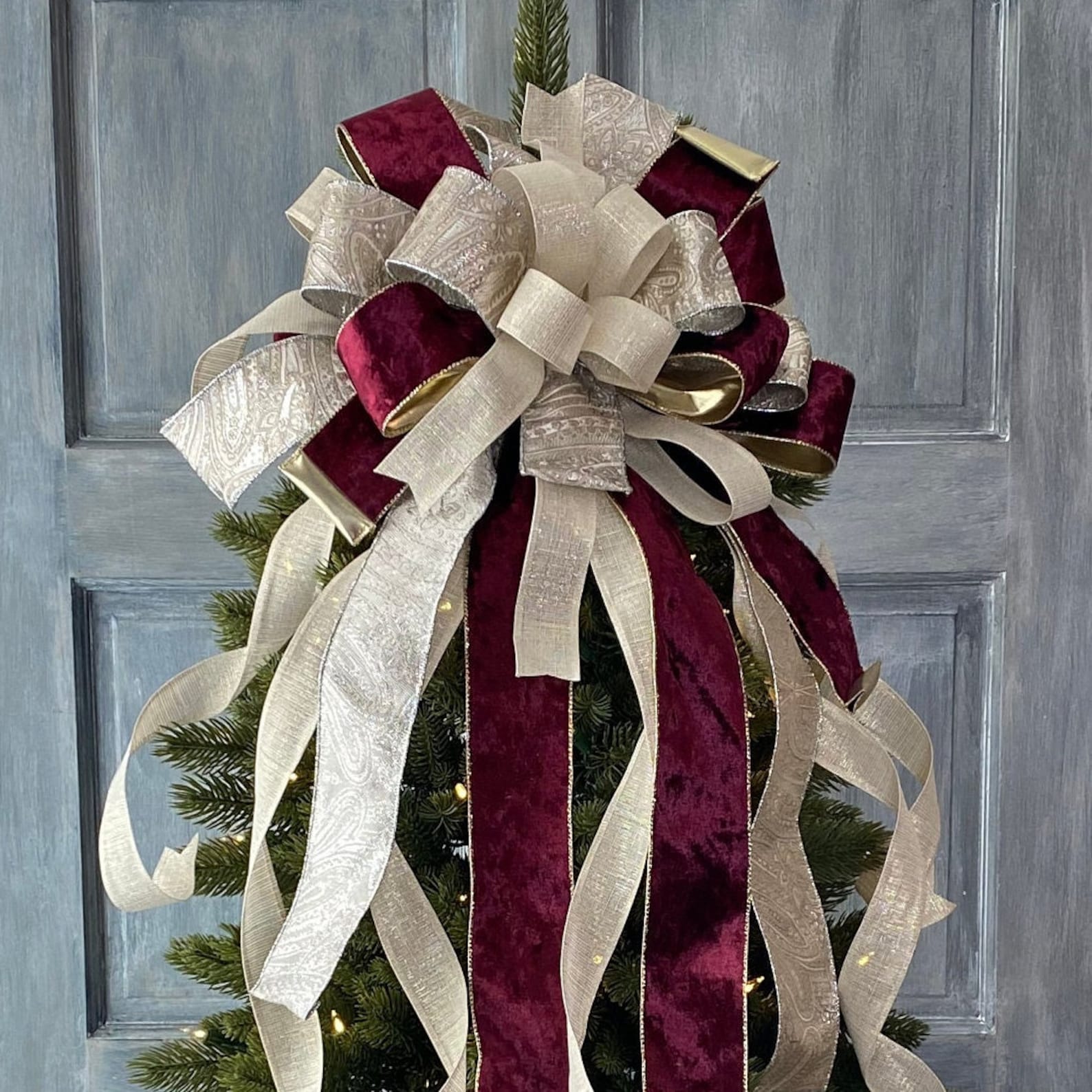 Tree Topper Bow XL Elegant Christmas Tree Topper Bow Velvet - Etsy