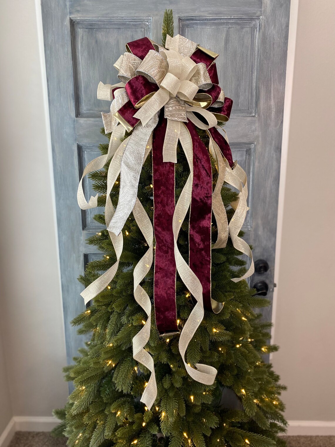 Tree Topper Bow XL Elegant Christmas Tree Topper Bow Velvet - Etsy