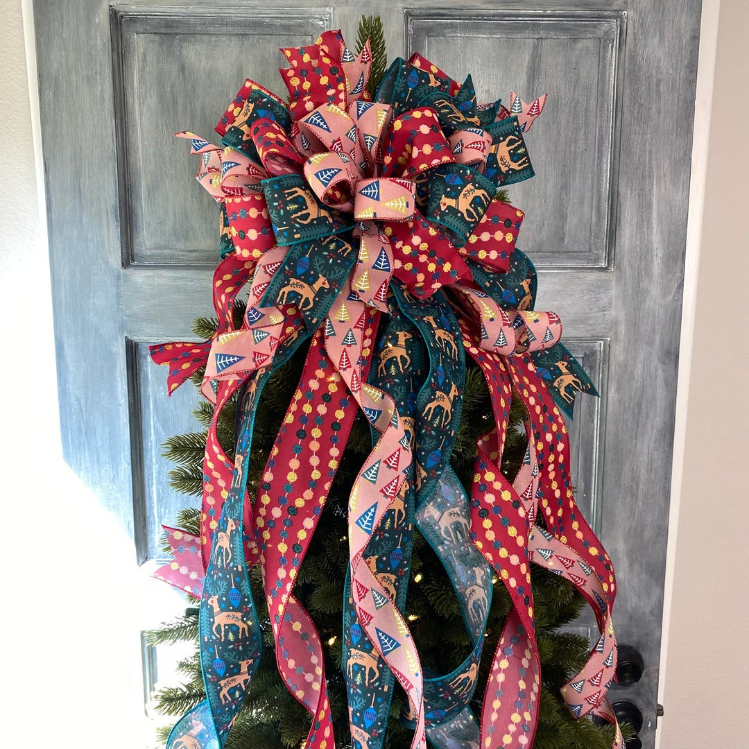 Large Christmas Tree Toppers, XL Tree Topper Bow, Whimsical Christmas ...