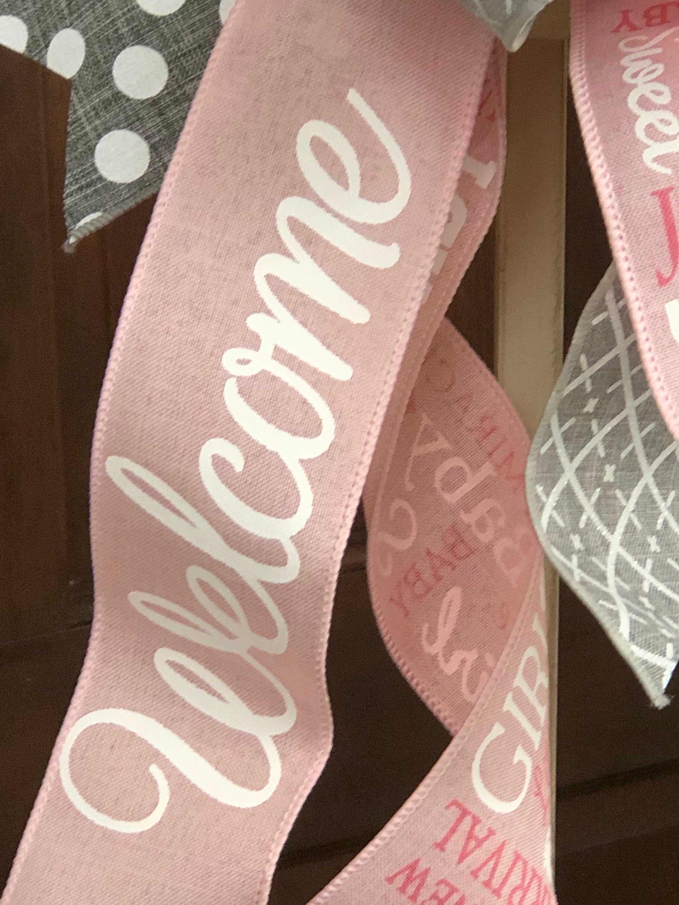Welcome Baby Girl Bow for Wreaths Lanterns Door and Mailbox. | Etsy