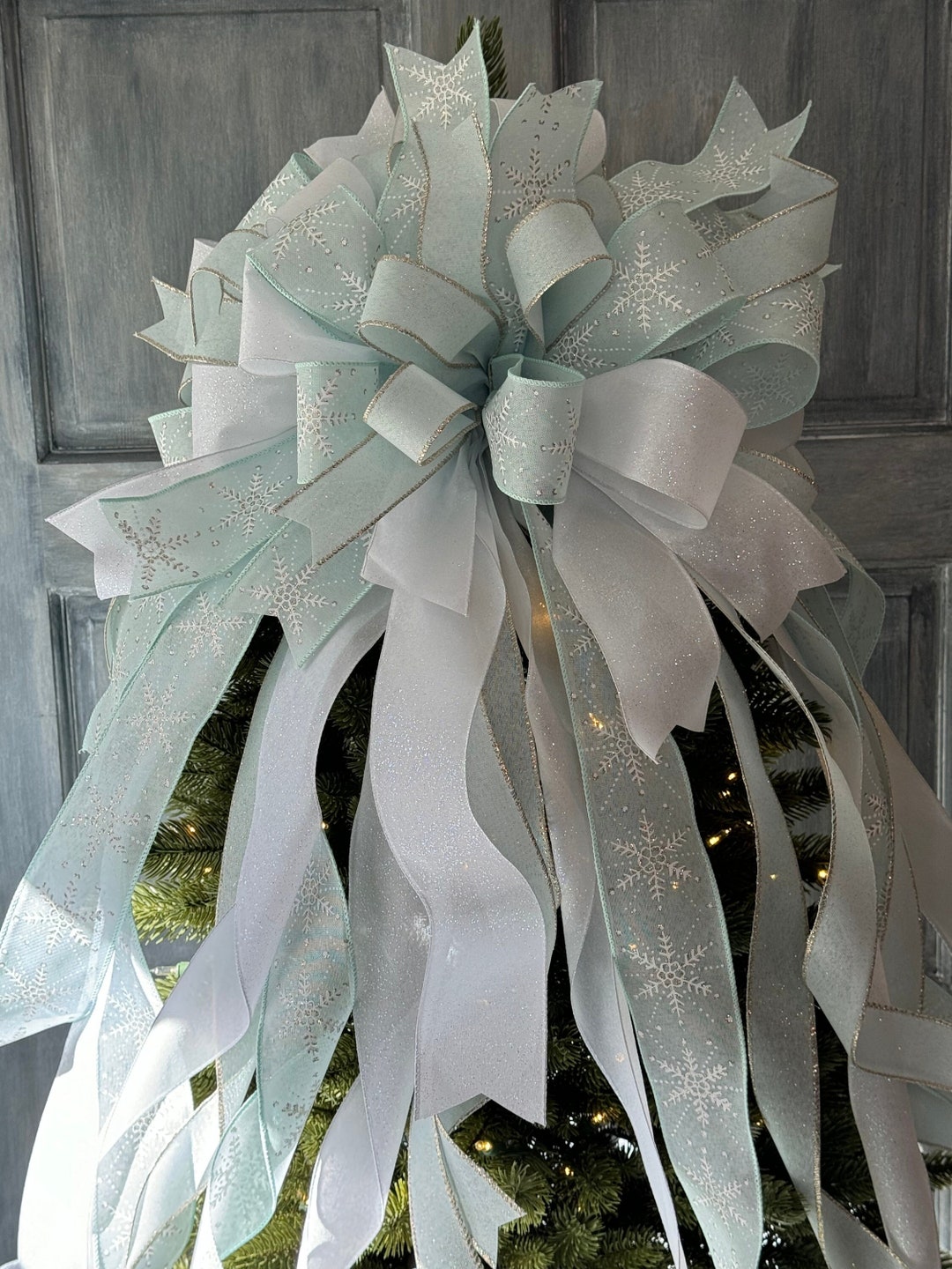 Christmas Tree Topper Bow, Modern Tree Topper, Beach Tree Topper ...