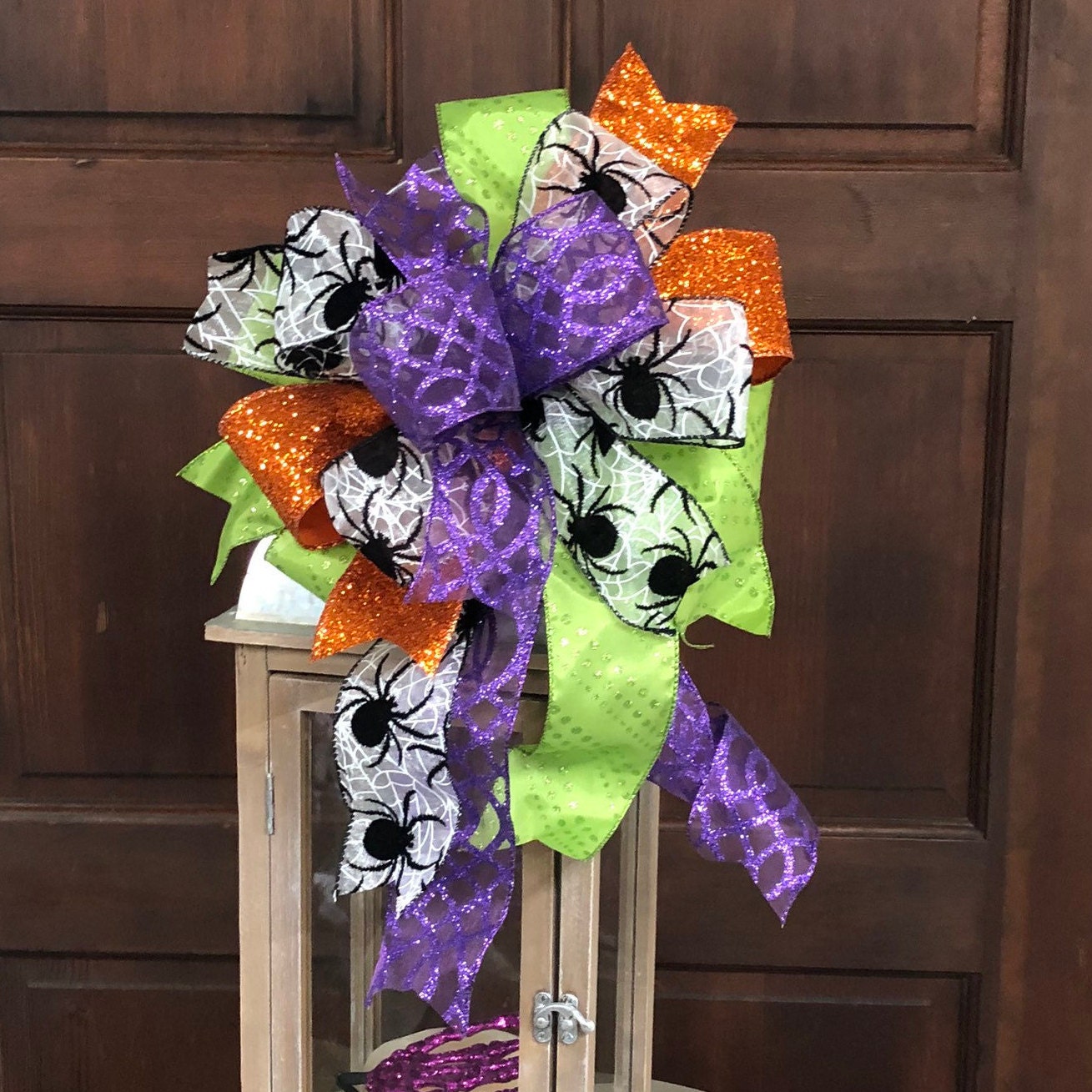Halloween Bow for Wreaths and Lanterns Halloween Mailbox Bow | Etsy