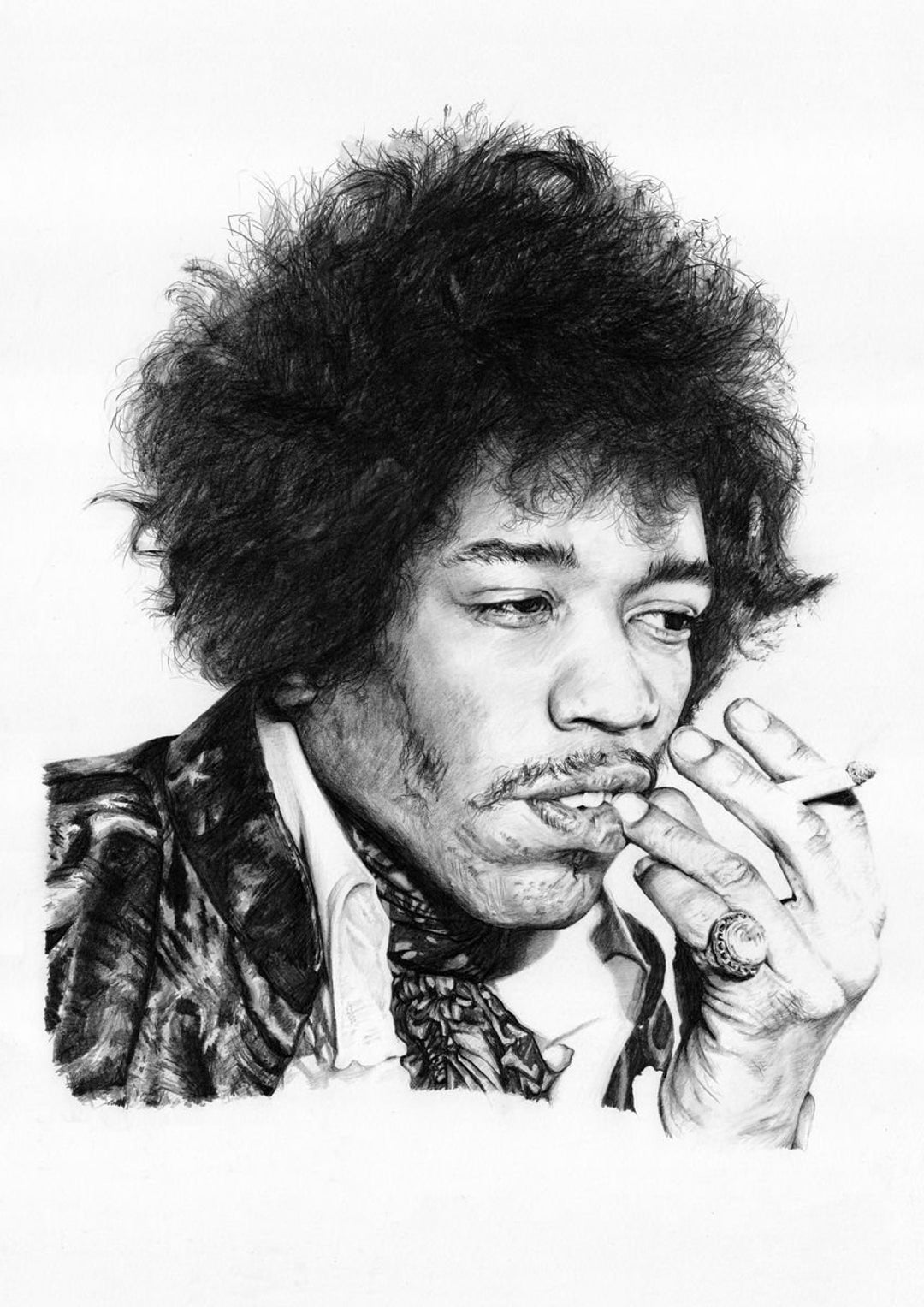 Jimi Hendrix Pencil Drawing