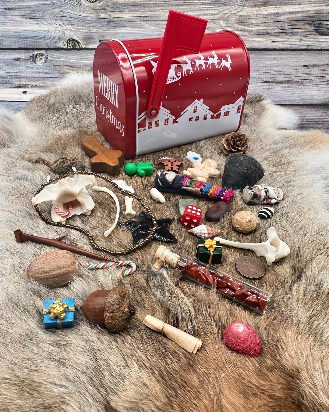 Osteomancy Set ~ Bone Throwing Set ~ Christmas Mailbox Tin - Etsy