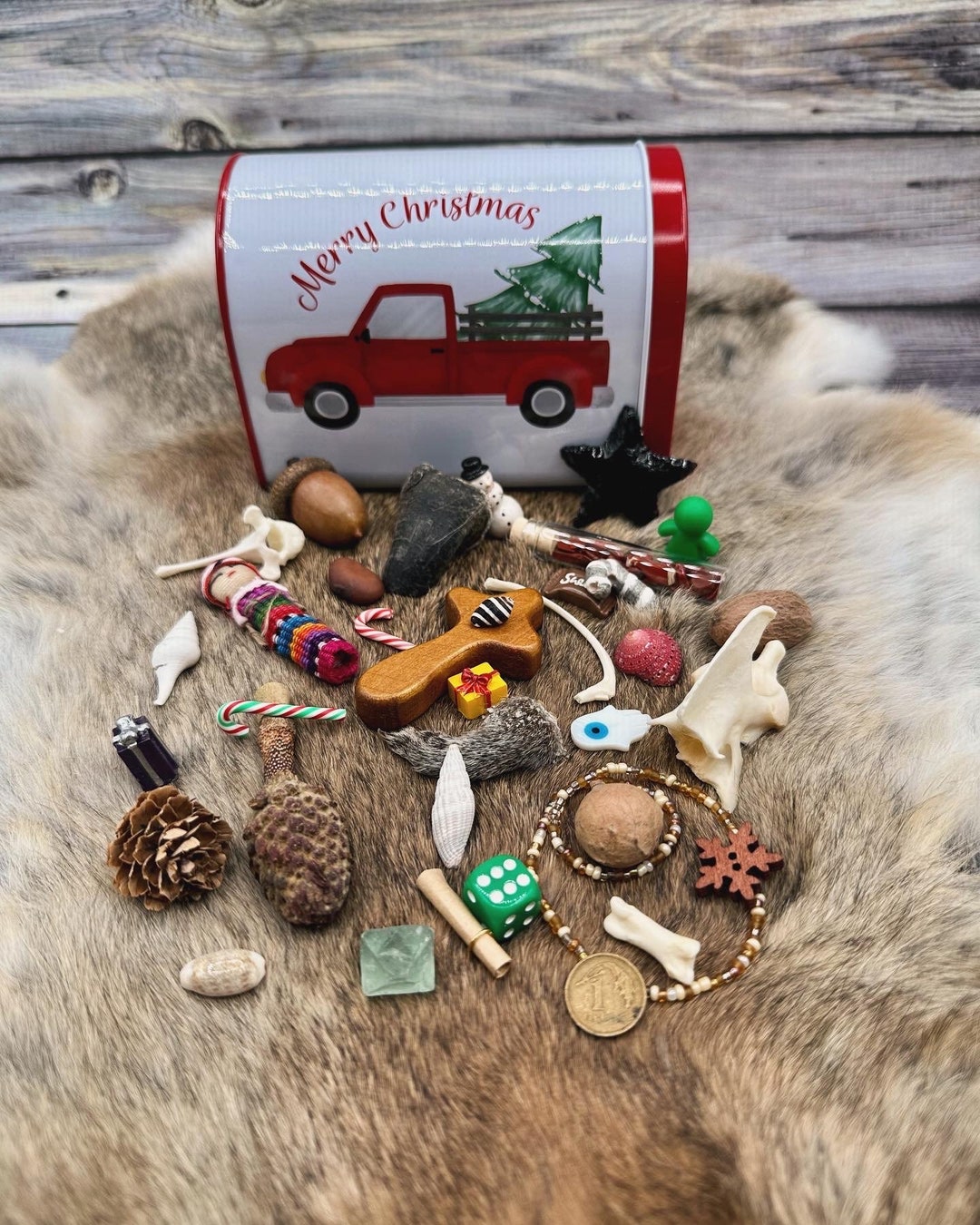 Osteomancy Set Bone Throwing Set Christmas Mailbox Tin - Etsy